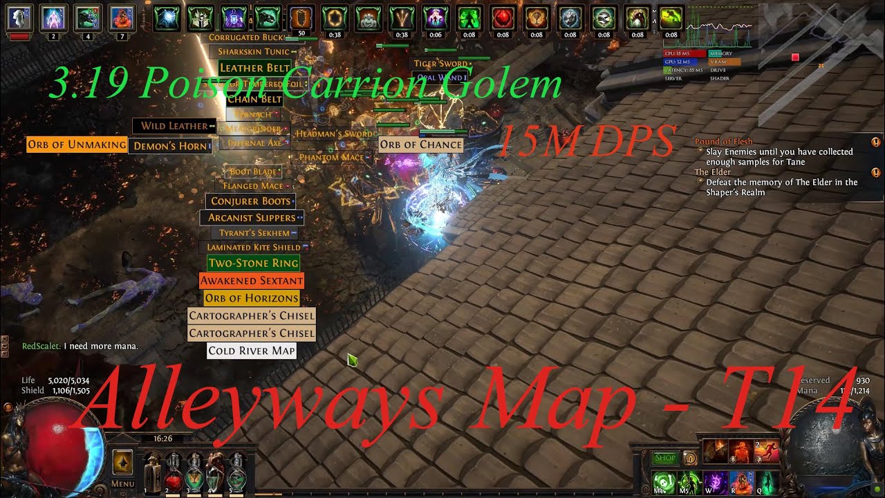 3.19 Poison Carrion Golem (POE - Lake of Kalandra) - Alleyways Map ...