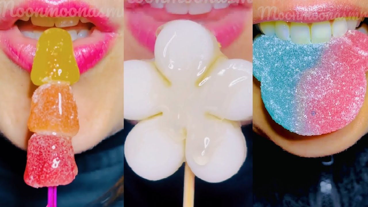 ASMR Eating Emoji Food Challenge TikTok Mukbang 먹방 - YouTube