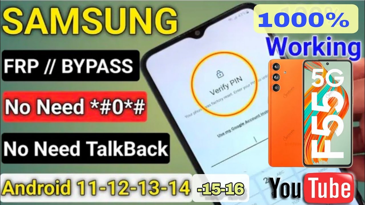 Samsung E556B /F55/ U4 / android 14 /Frp Unlock 100% Free, - YouTube
