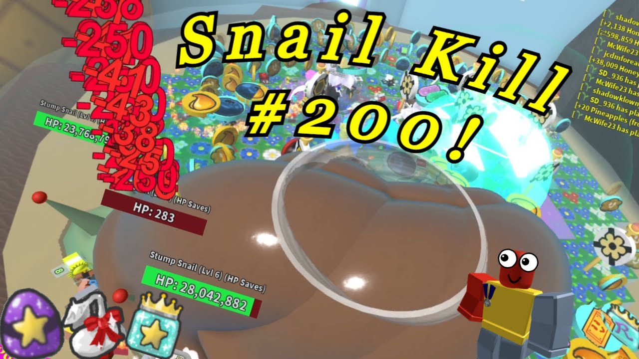 🐌 200th Snail Kill + SUPER LOOT! - Bee Swarm Simulator 🐌 - YouTube
