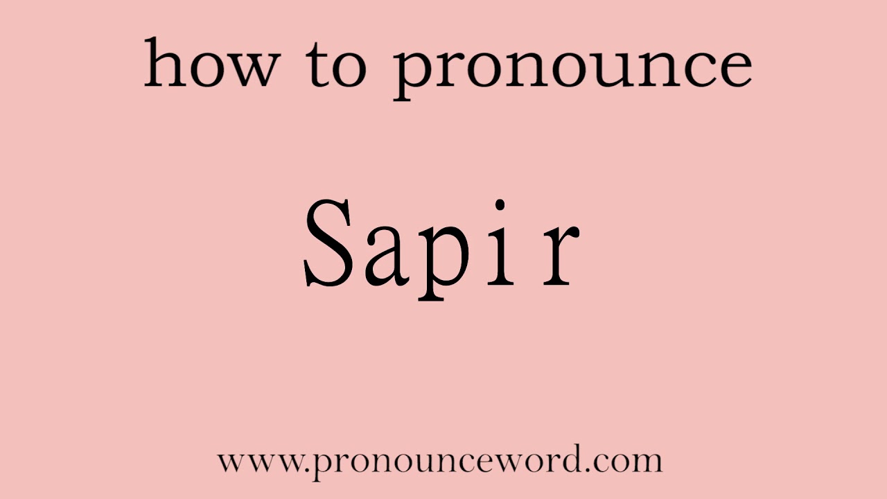 Sapir. How to pronounce Sapir in english (correct!). Start with S ...