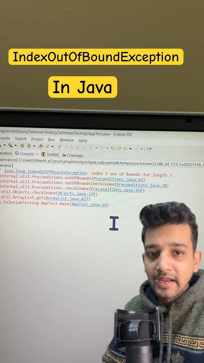 Indexoutofboundexception In Java Exception In Java Exception In Selenium Youtube