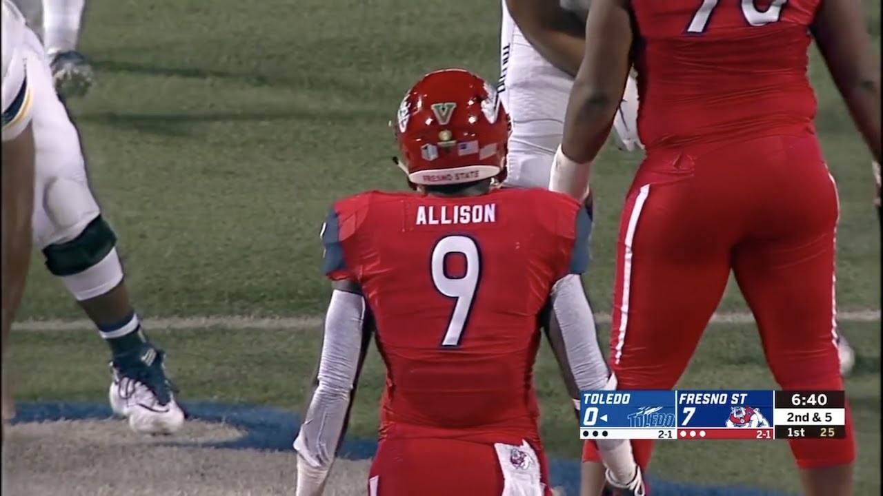 Jeffrey Allison (Fresno State LB #9) Vs. Toledo 2018 - YouTube