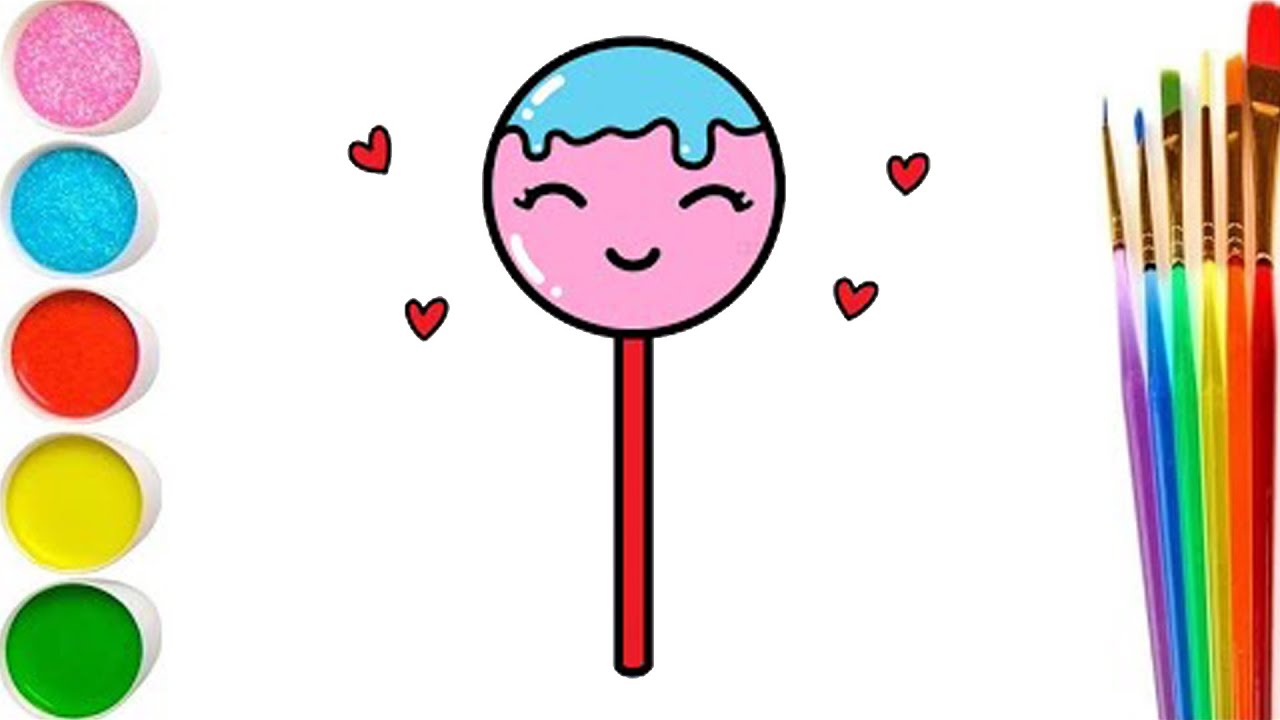 How to Draw a Cute Easy Lollipop for Kids Step by Step - YouTube