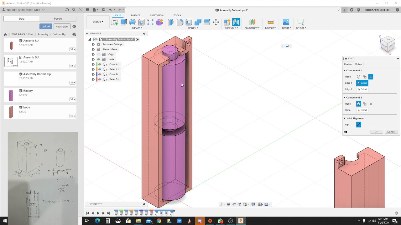 Fusion 360 - Assembly Bottom Up - YouTube