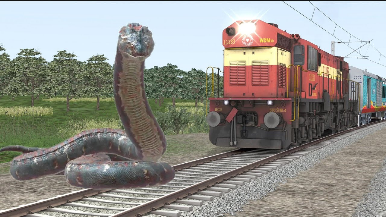 ANGRY ANACONDA vs TRAIN #3 | Stops The Train | BeamNG.Drive | Snake ...