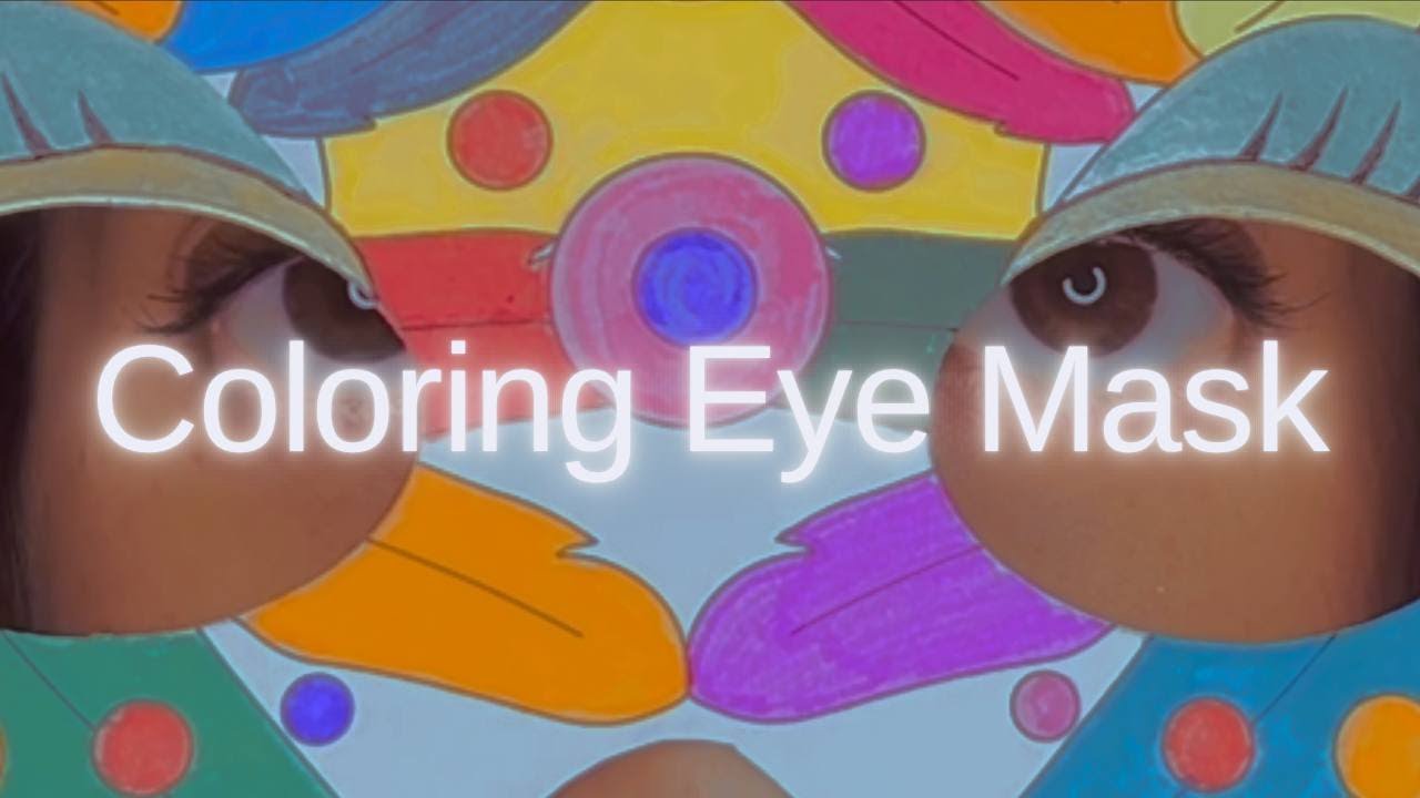 Coloring Eye Mask with Wings Design | Vibrant Marker Art - YouTube
