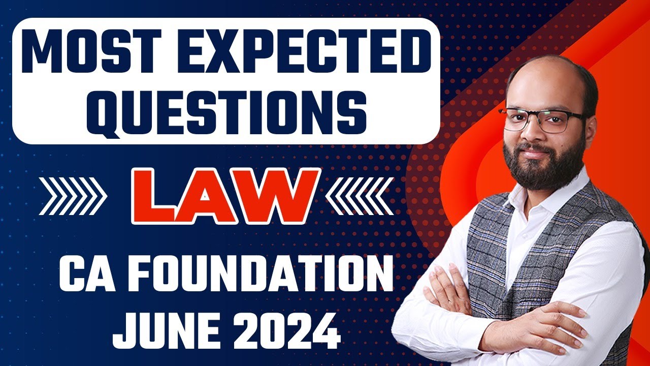 Most Expected Questions Law CA Foundation June 24 | Most Important ...
