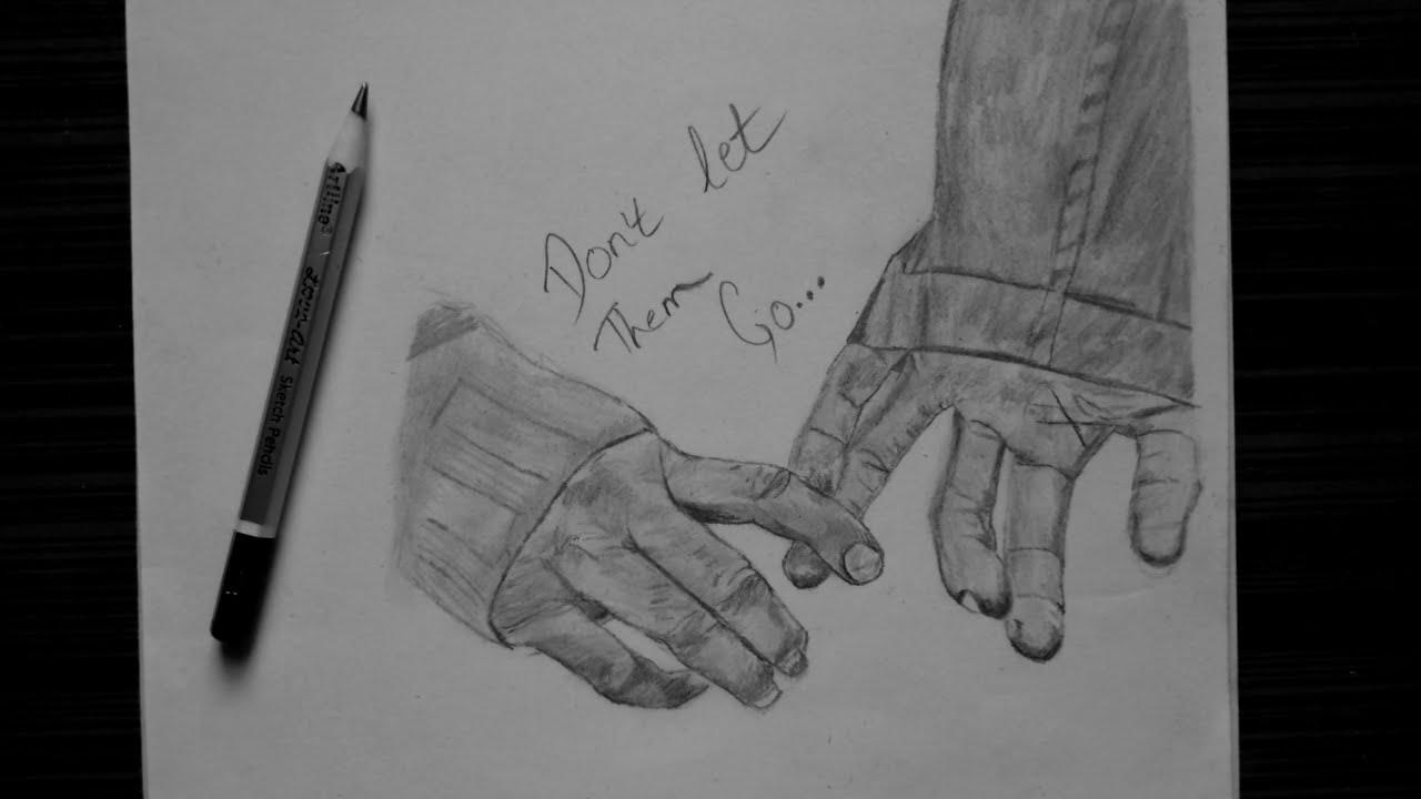 Don't Let Them Go ️ ️ Sketching Girl's Hand🤩Boy's Hand Together / Ammy ...