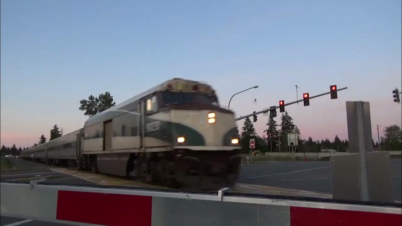 (Southbound) Amtrak 511 BLAST THROUGH the Barksdale Ave Railroad Crossing. (Milepost 17.33 ...