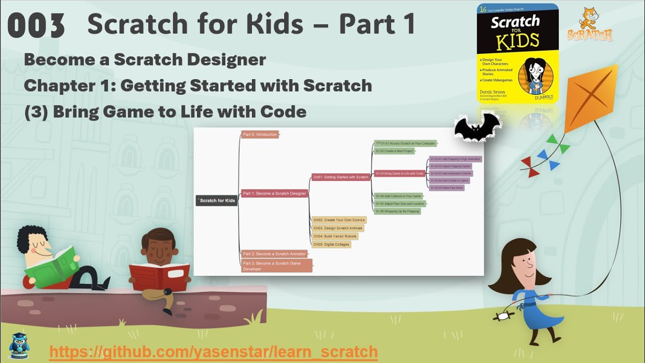 Scratch for Kids 003 - 1-3 Bring Game to Life with Code - YouTube