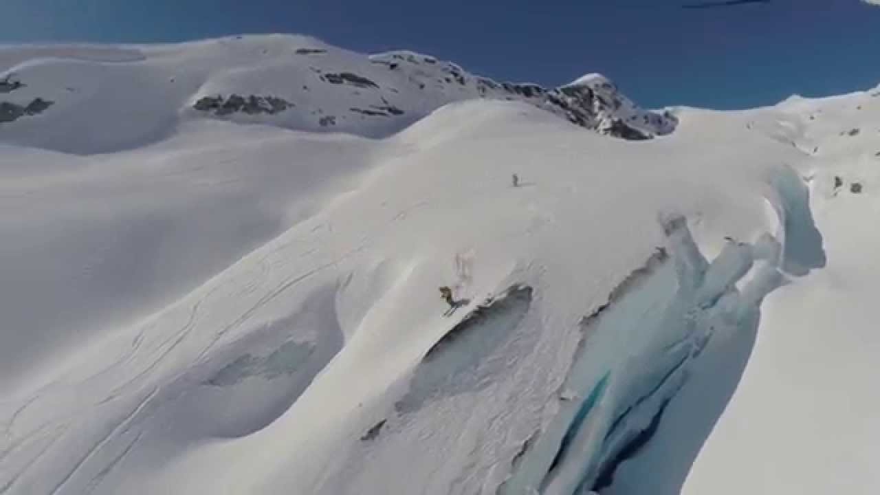 Drone captures Alaska Glacier Skiing - YouTube