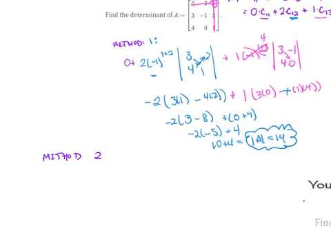 8 4 Day 2 Finding The Determinant of a 3x3 Matrix - YouTube