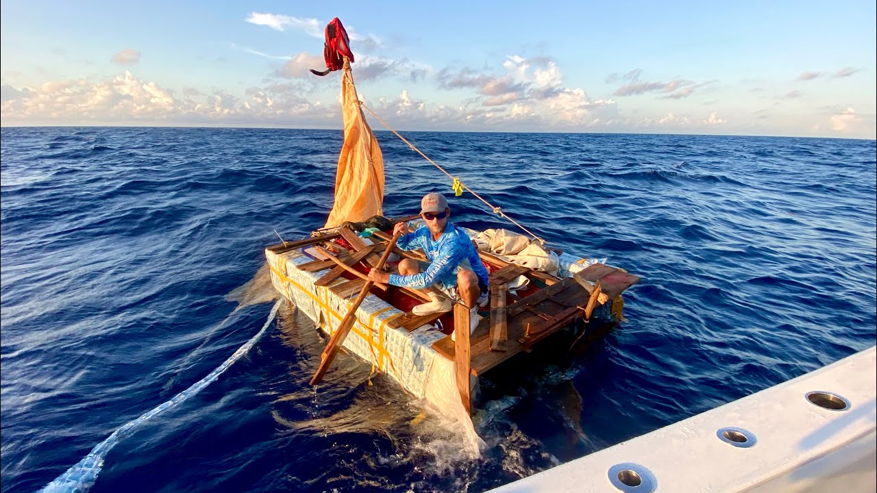 Cuban Rafts found in the middle of the Ocean! - YouTube