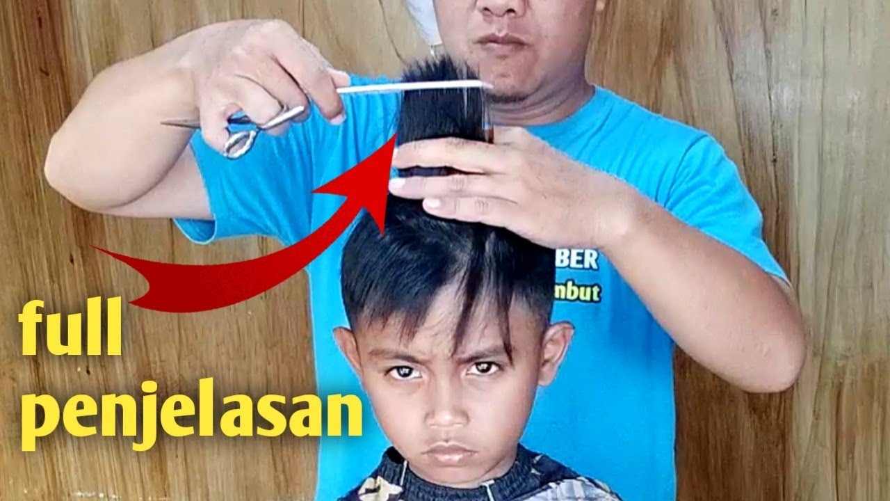 cara potong rambut JAMBUL anak kecil - YouTube