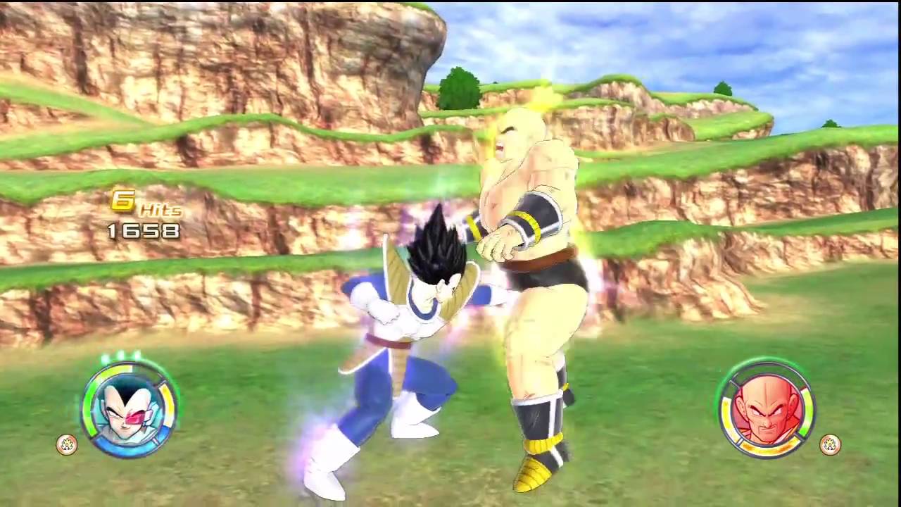 Dragon Ball Raging Blast 2 - Vegeta Scouter Vs Nappa - YouTube