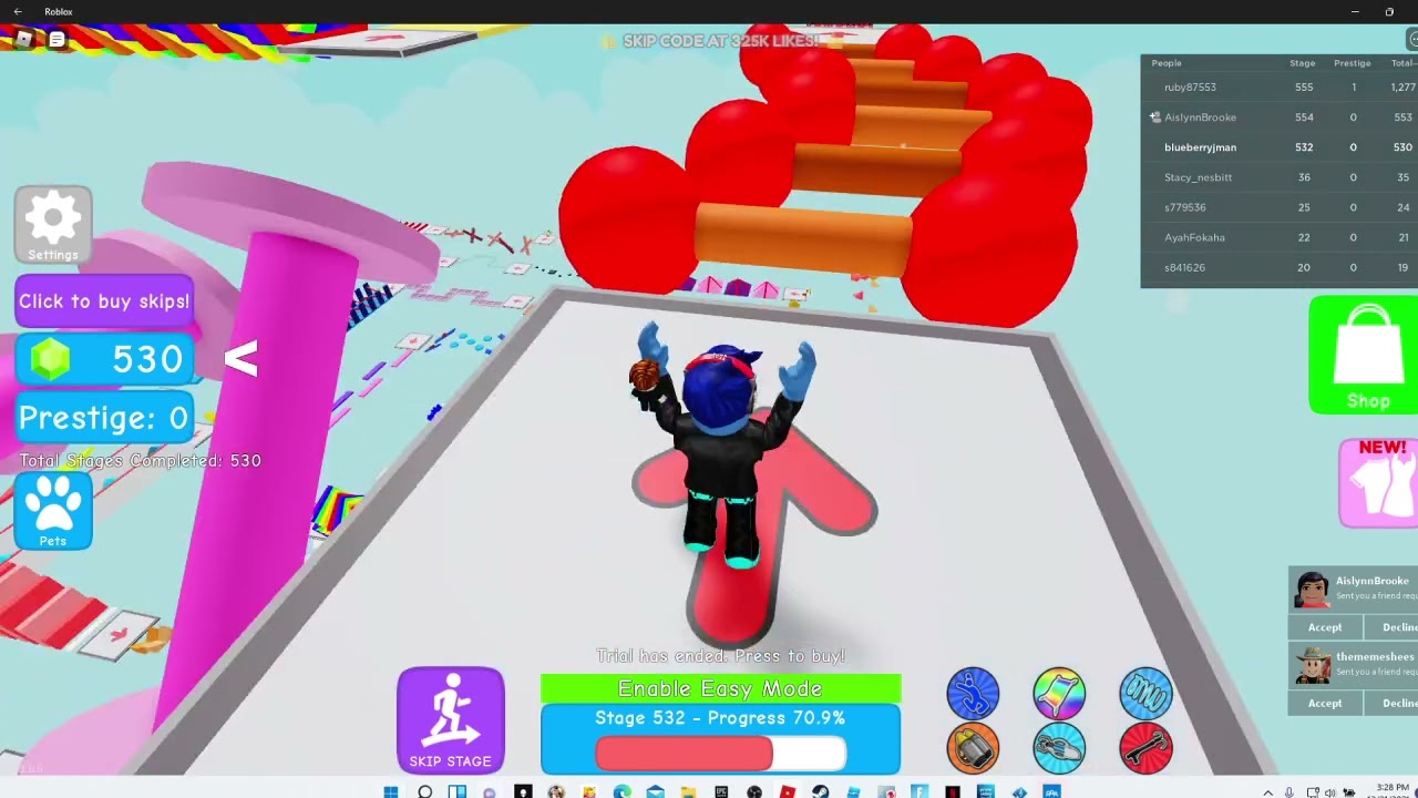 750 stage obby roblox - YouTube
