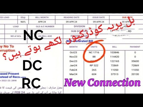 DC code in electricity bill|RC code in electricity bill|NC code in ...