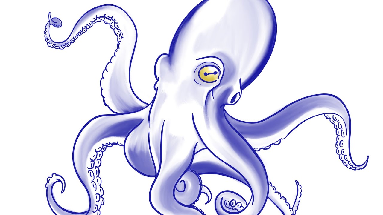 How to Draw A REALISTIC OCTOPUS | Beautiful Drawing and Coloring Easy ...