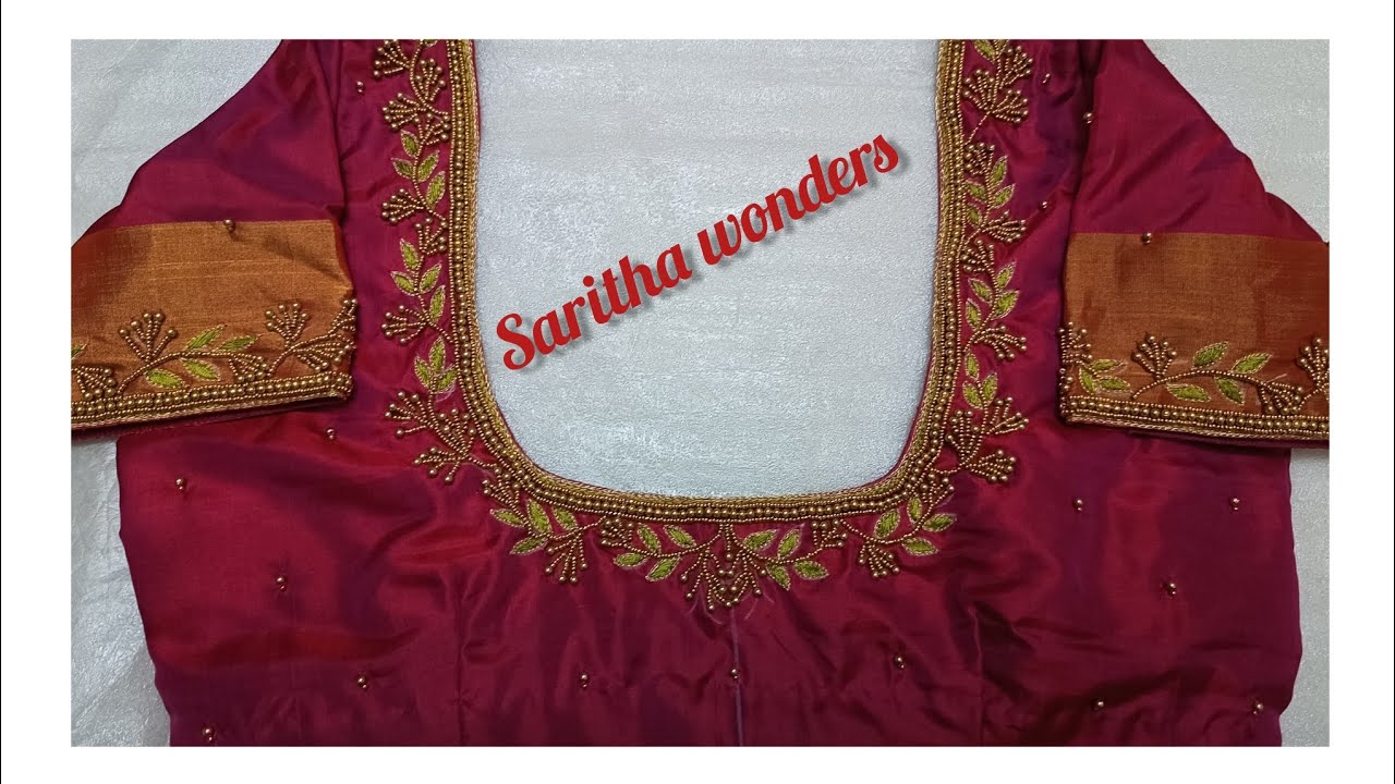 beautiful&easy thread&beads work design using normal needle/elegant ...