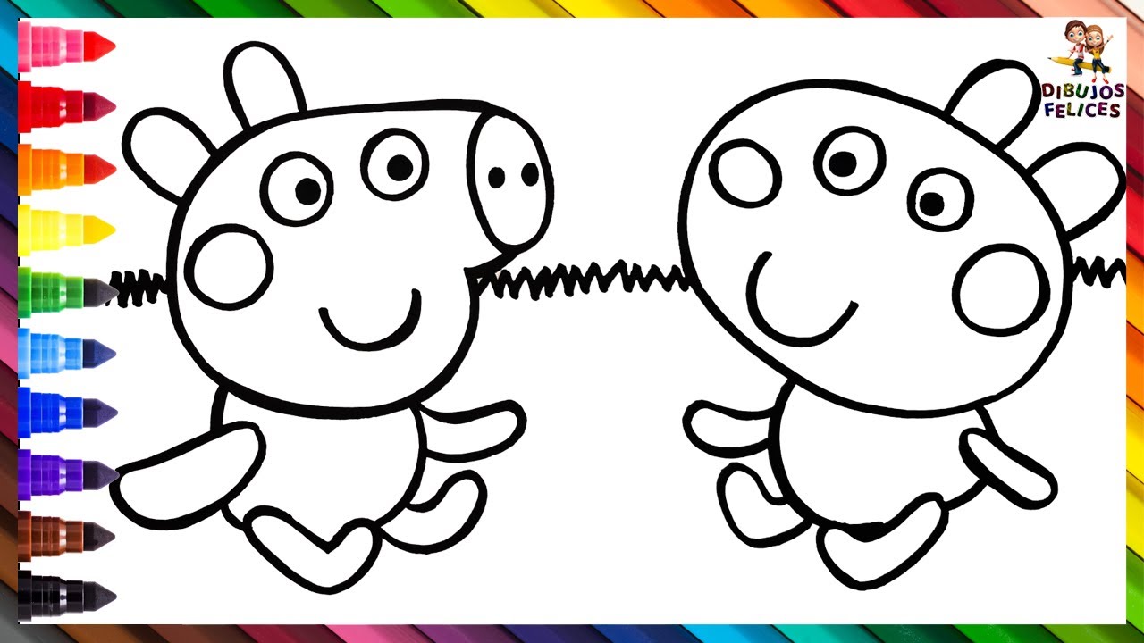 Dibuja y Colorea A La Bebé Peppa Pig Y La Bebé Suzy Oveja 🐷🍼🐑 Dibujos ...