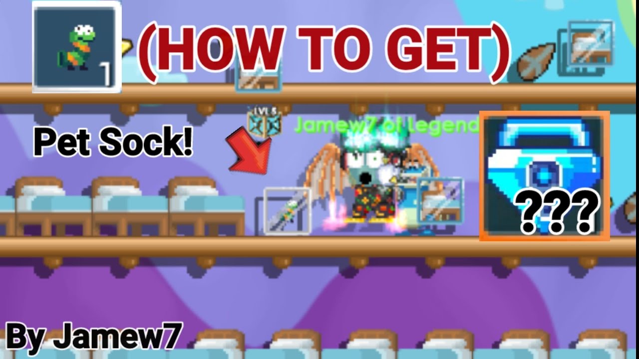 I GOT a PET SOCK! Rare! (HOW TO GET?) OMG!! | Growtopia | Jamew7 - YouTube