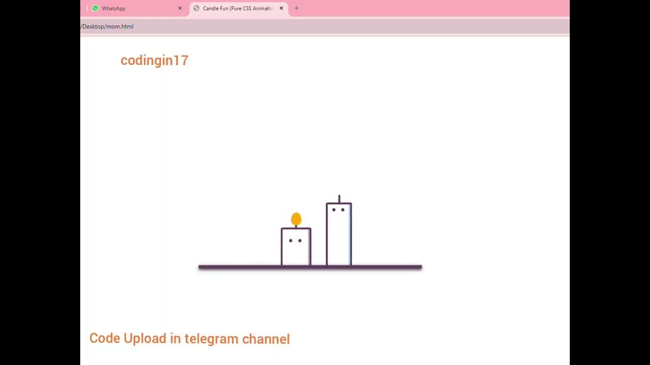 Candle Animation In Css Codingin17 Css Htmlcss Youtube