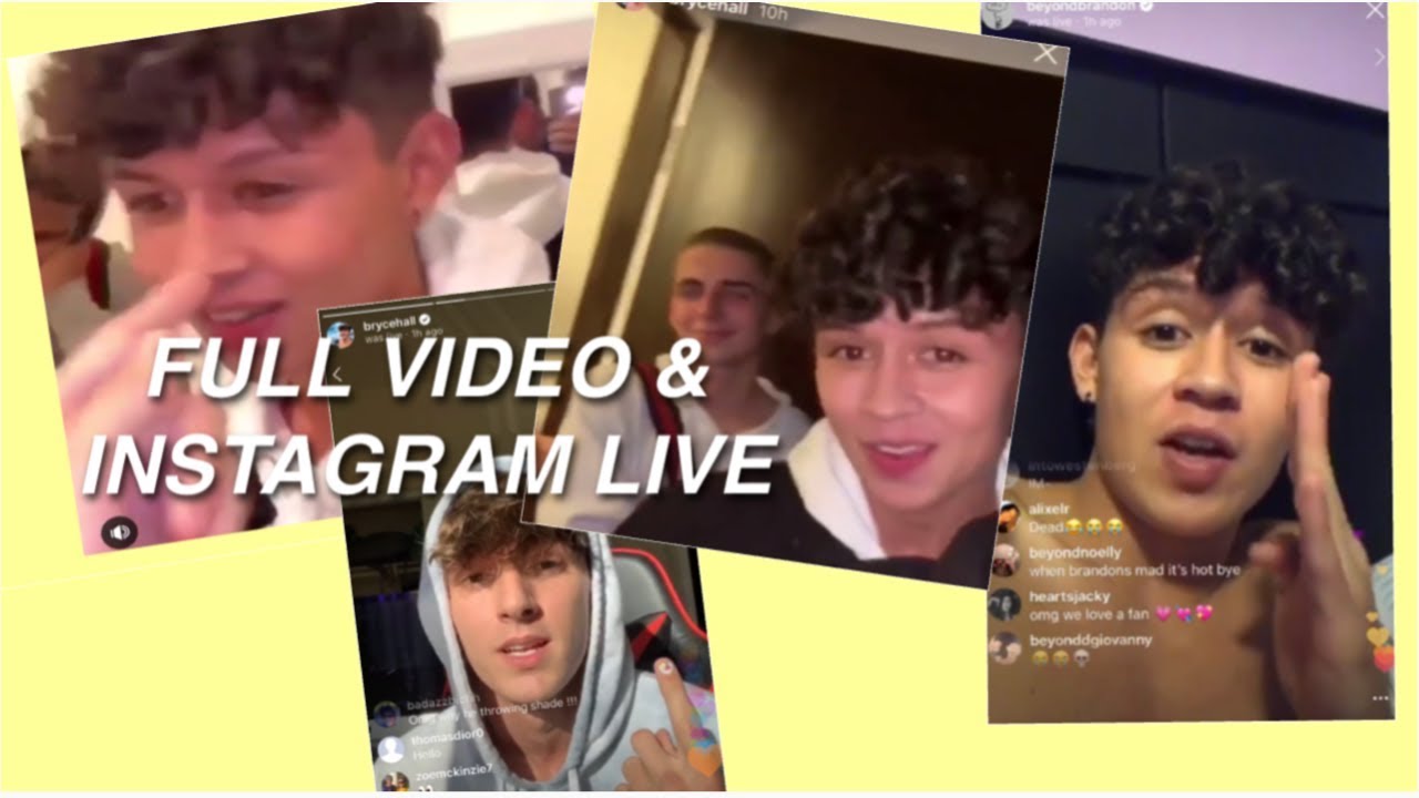 BRYCE HALL & BEYOND BRANDON CONFRONTING EACH OTHER (videos+ig live ...