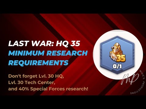 Last War: Survival Game - HQ 35 Minimum Research Requirements 🏰🔬🧑🏼‍🔬 - YouTube