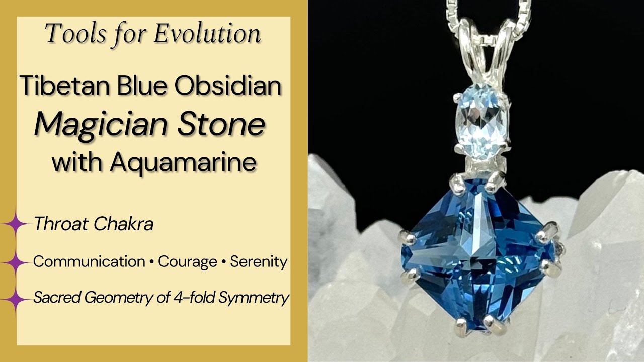 Tibetan Blue Obsidian Magician Stone with Aquamarine - YouTube