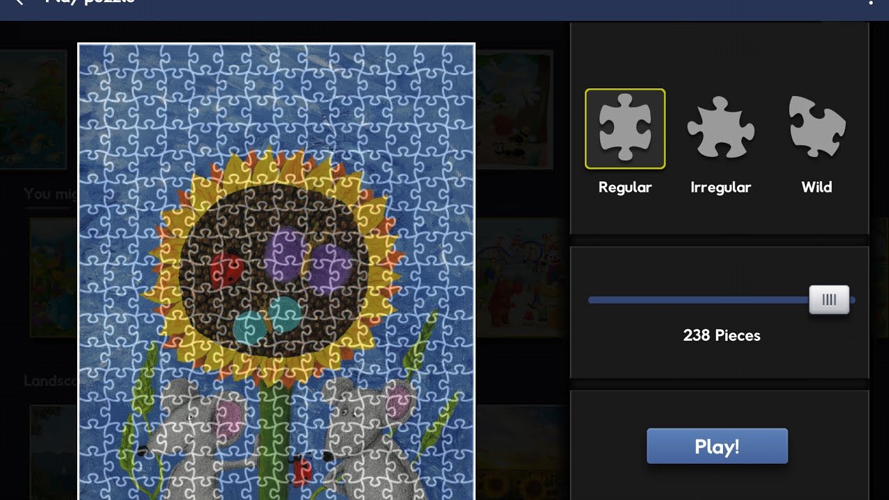 Puzzle day starting a new puzzle and i love the puzzle sound very much ...