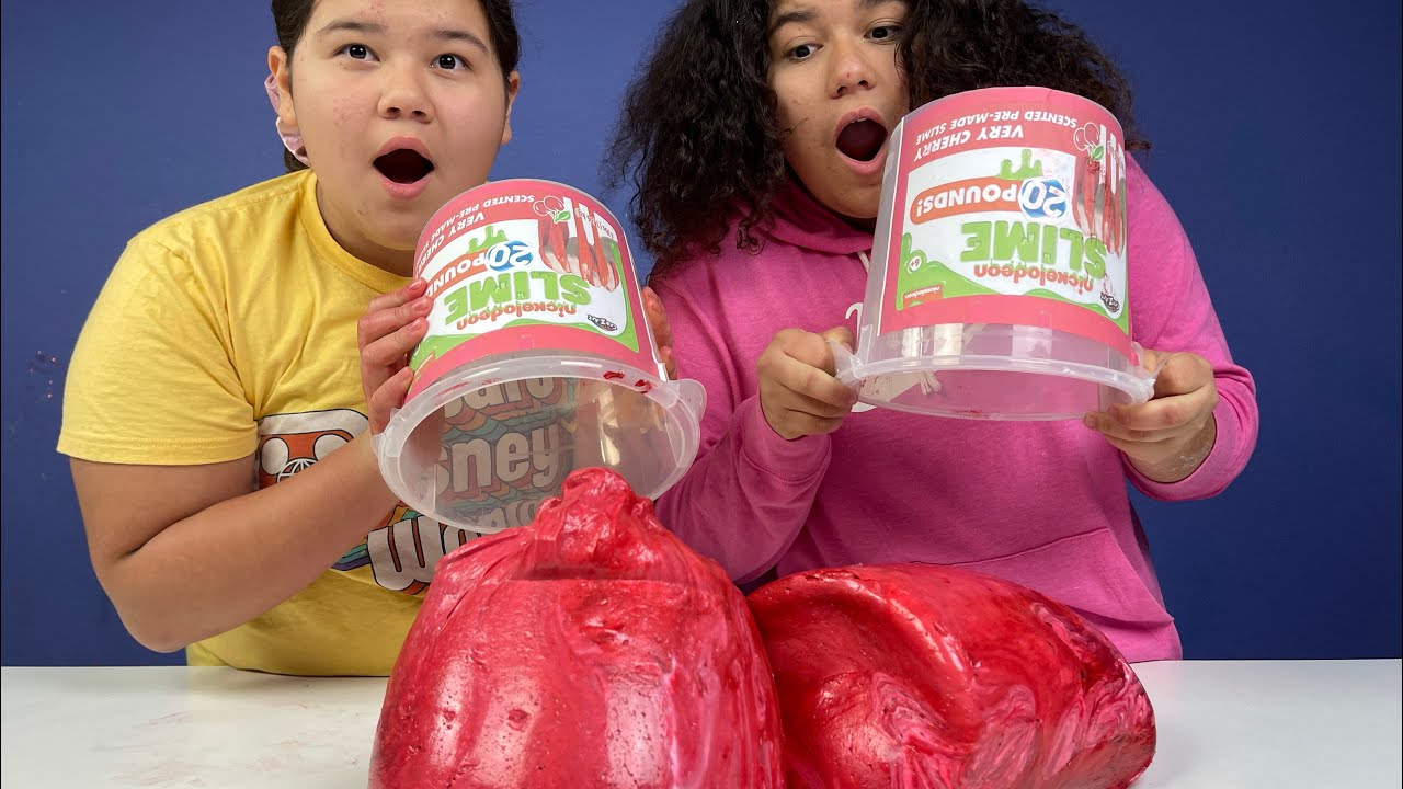 FIX THIS 20 POUND BUCKET OF VERY CHERRY STORE BOUGHT SLIME CHALLENGE ...