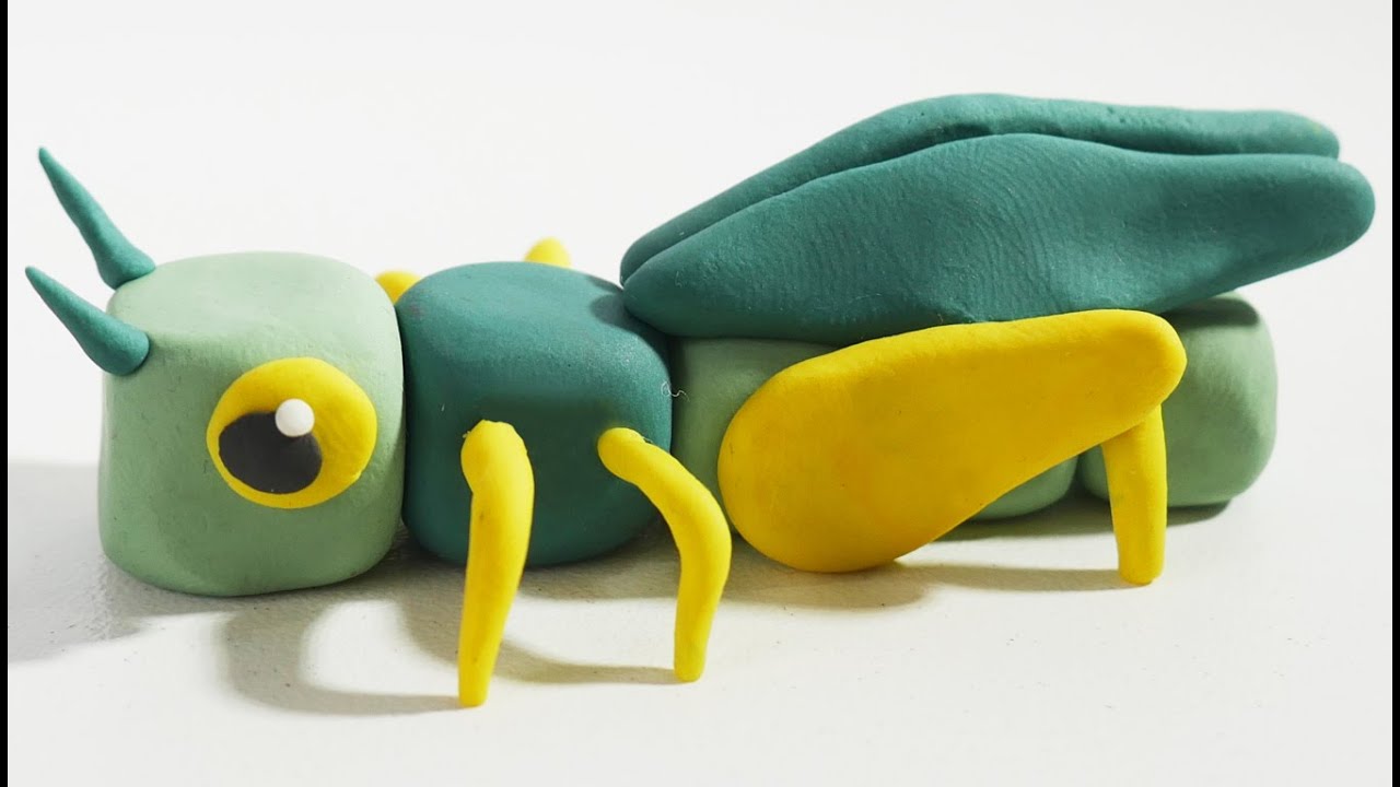 Cómo hacer un chapulín, saltamontes o cigarrón de plastilina fácil paso ...
