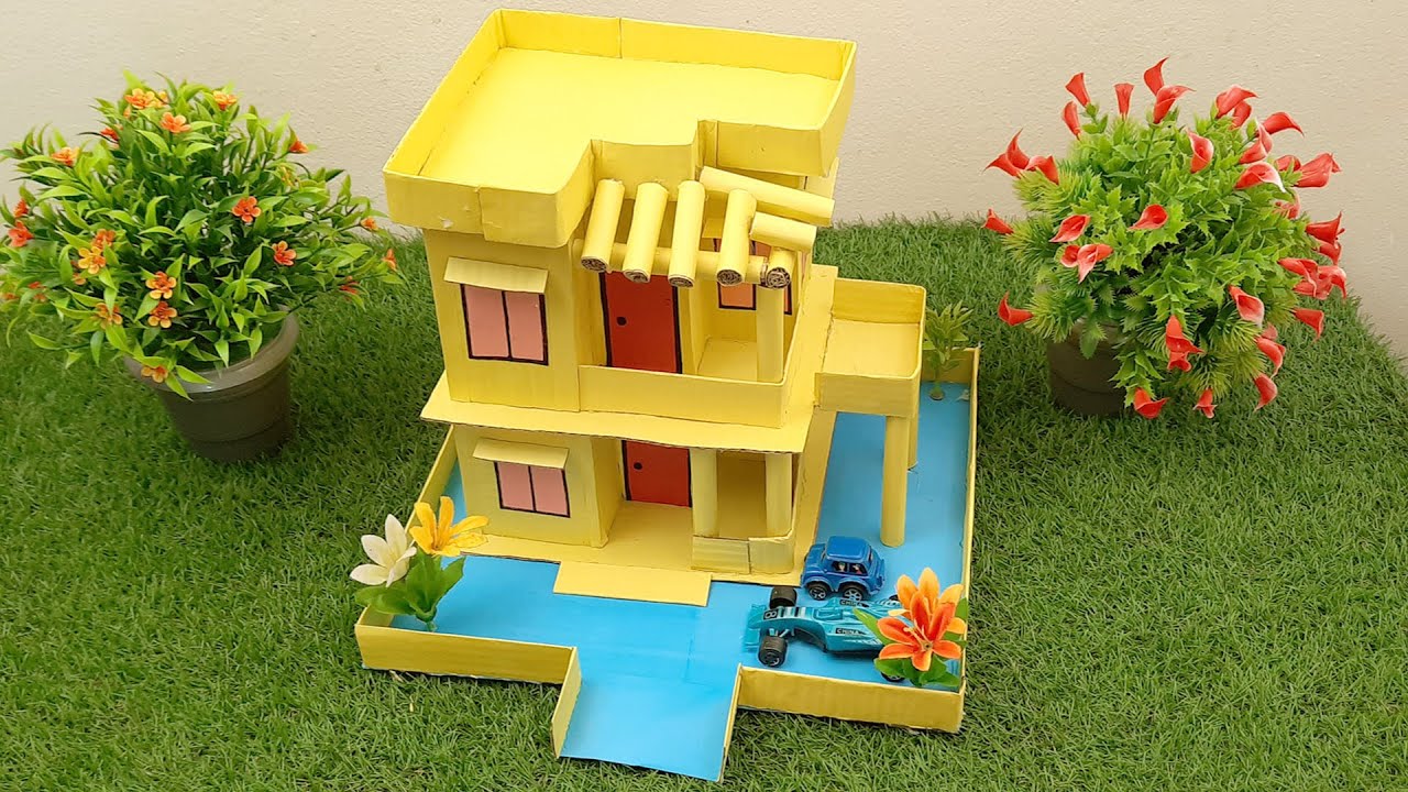 How to Make a Beautiful Cardboard House | Make Small Cardboard House ...