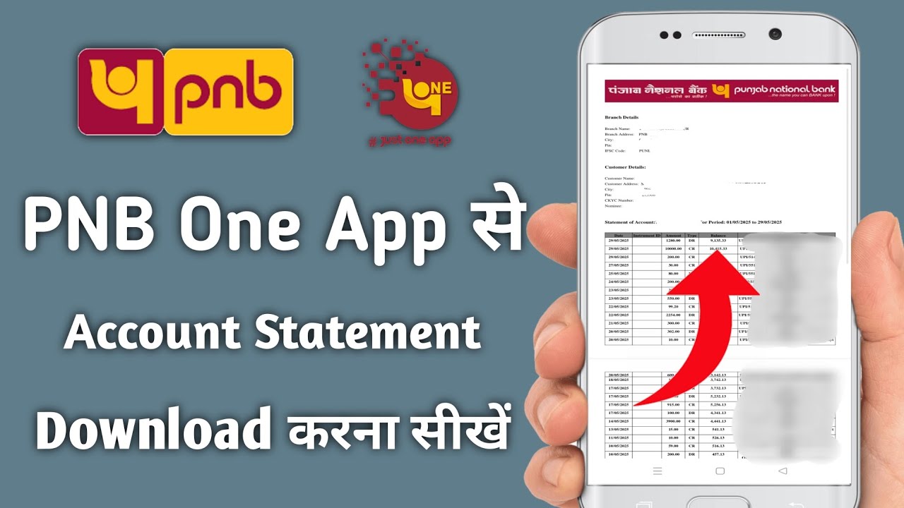 PNB One App se statement Kaise download karen | how to download account ...