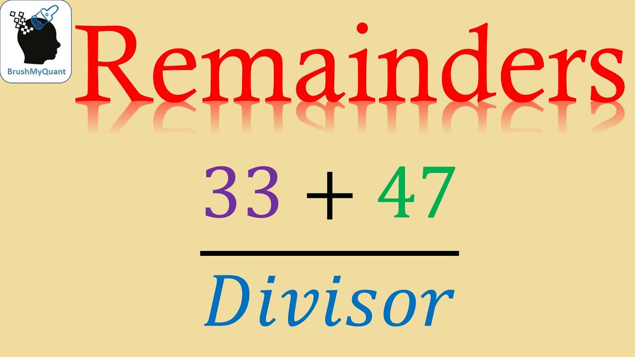 Remainder Problem | Sum of Remainders | BrushMyQuant #remaindertheorem ...