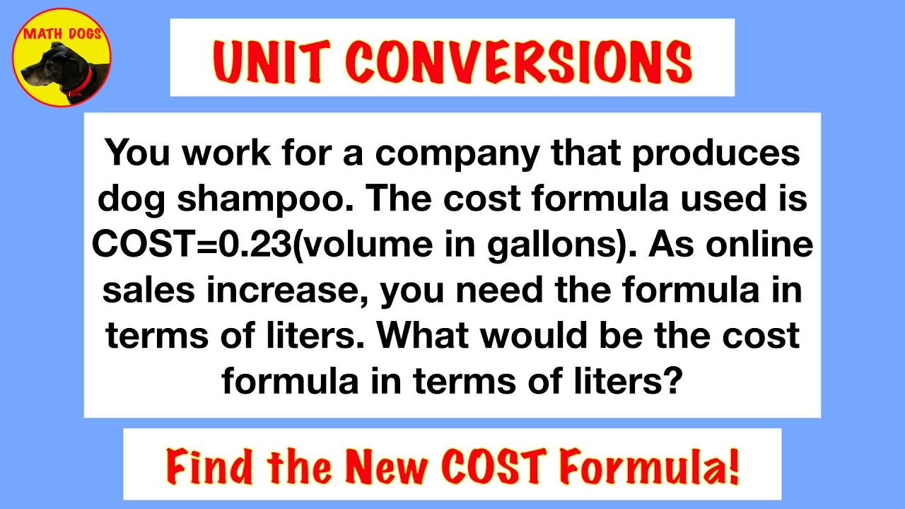 Unit Conversions (Cost Formula!) - YouTube