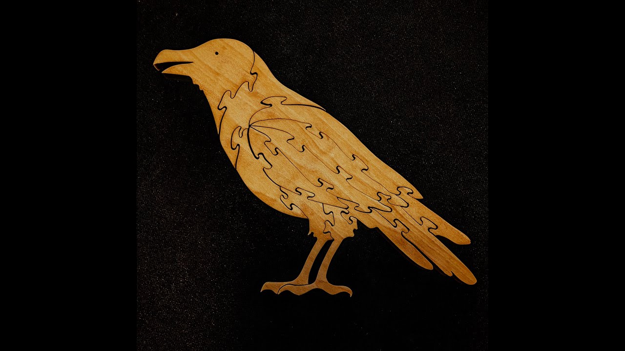 Raven Puzzle Cut Out On A Scrollsaw - YouTube