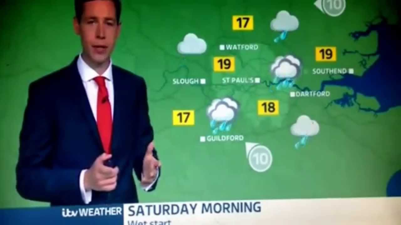 Martin Stew (hot in red) - ITV London Weather - 1 August 2014 - YouTube