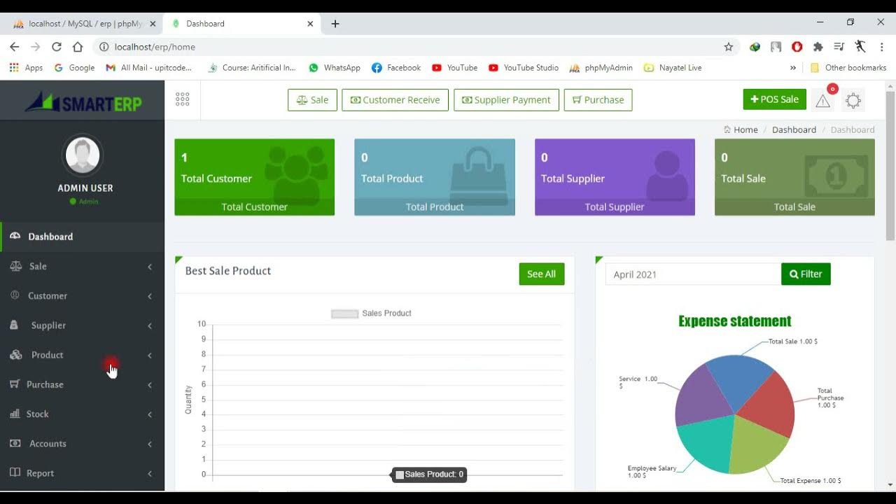 ERP Software With HRMS & POS in PHP, JavaScript, CSS, HTML, MySQL Web based - YouTube