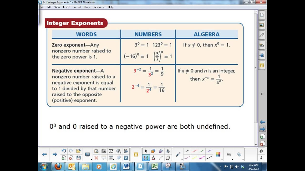 7 1 Integer Exponents - YouTube