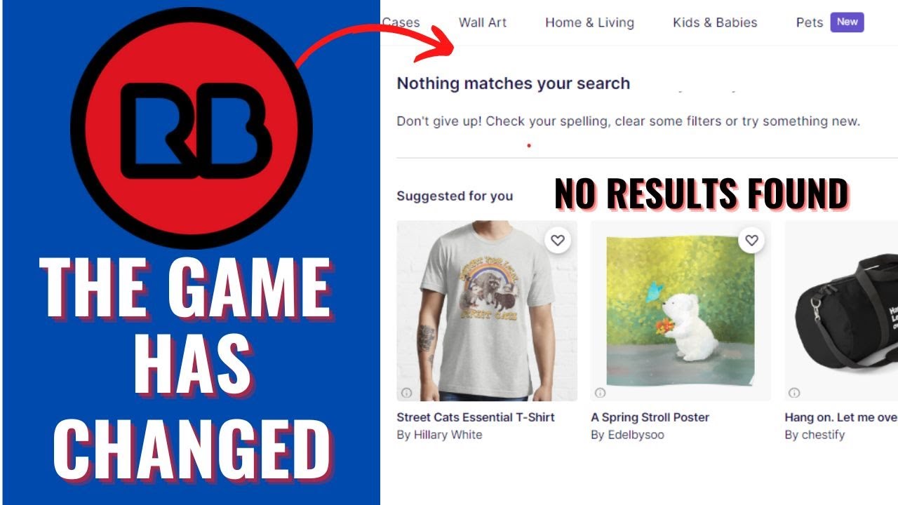 Redbubble 2023 Update | Your Designs Won't Show Up In Search - YouTube