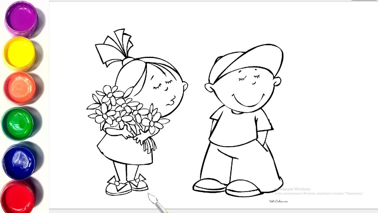 bolajon uchun bola va qizcha rasmini chizish | draw boy and girl for ...