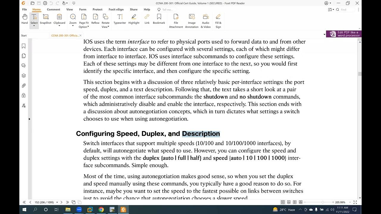 CCNA 200-301 Class5 2022-11-11[Chapter 7: Configuring and Verifying Switch Interfaces] - YouTube