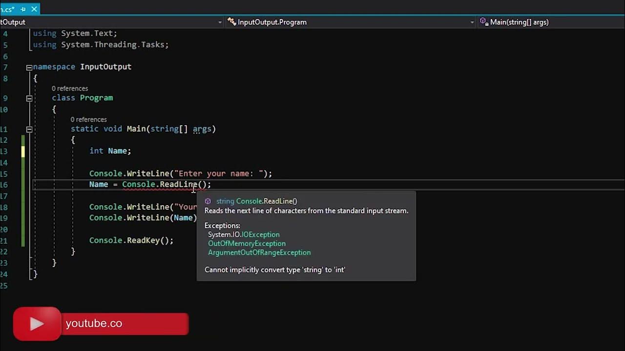 Part #6 Input Output in C# Amharic - YouTube