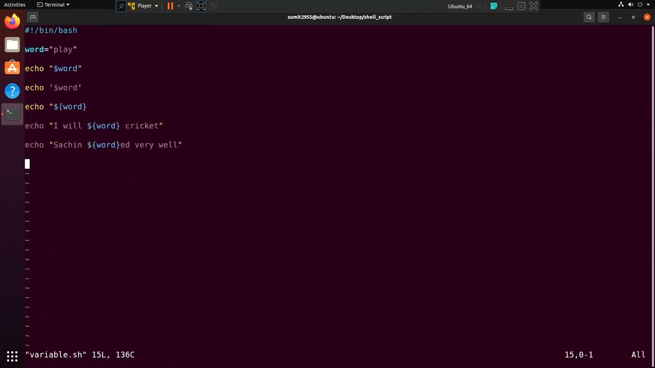 Variable In Shell Script YouTube Variable In Shell Script YouTube