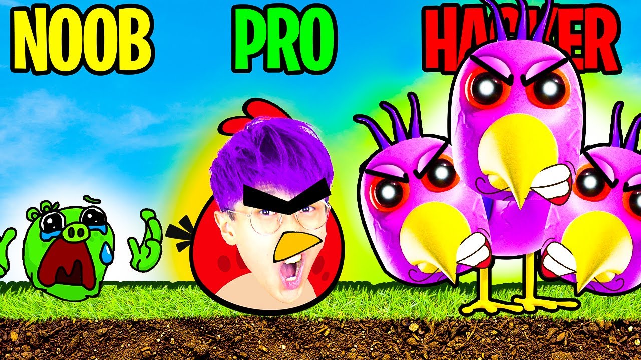 NOOB vs PRO vs HACKER In ANGRY BIRDS!? (ALL BIRDS + ALL LEVELS!) - YouTube