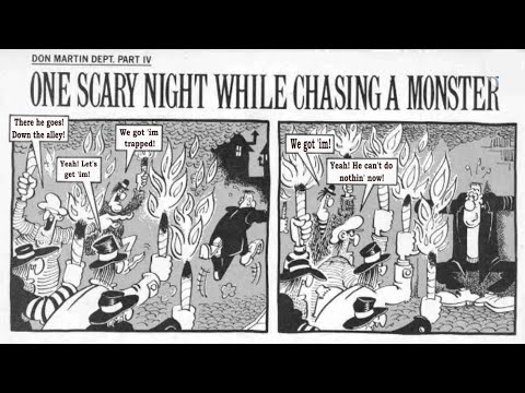 "One Scary Night While Chasing A Monster." MAD's Don Martin cartoon ...