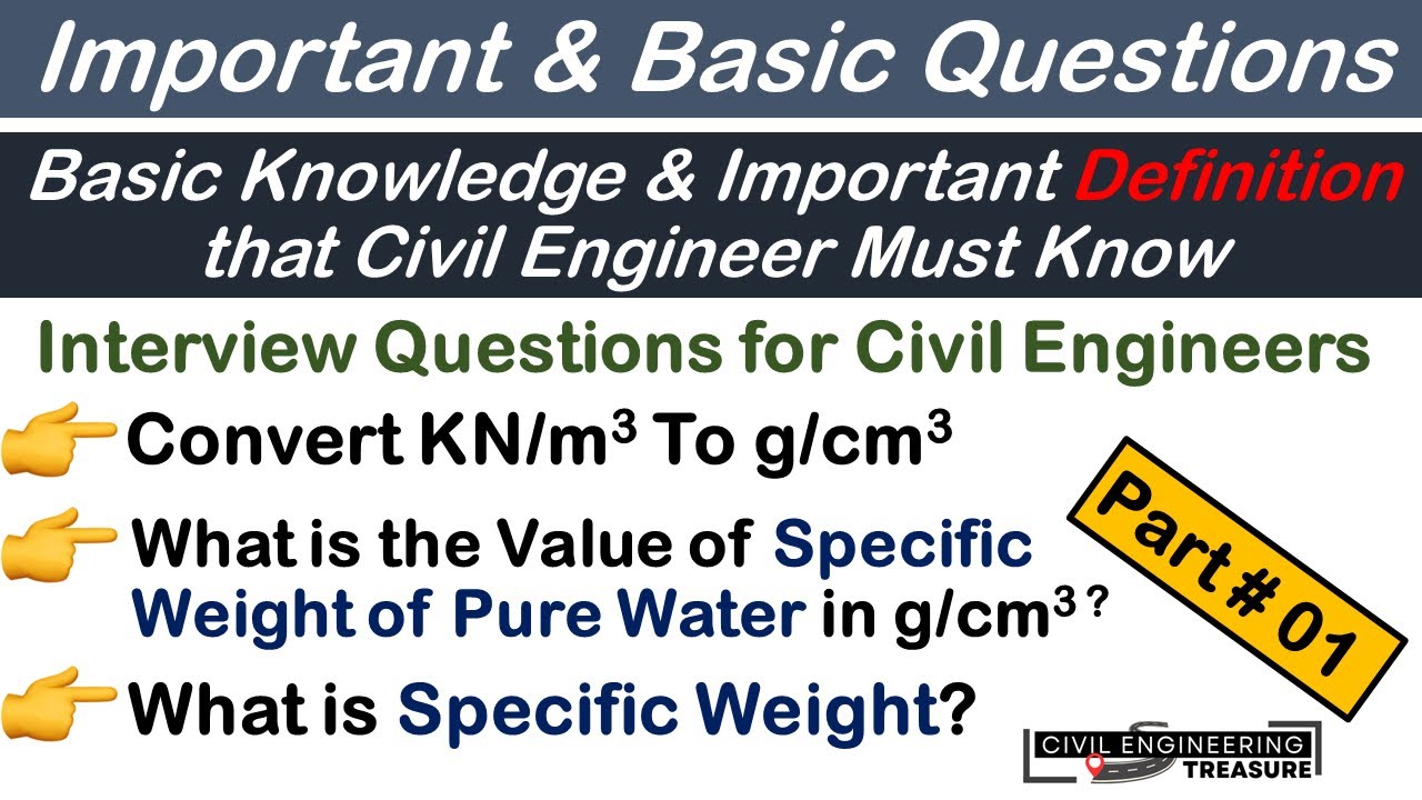 Important interview questions for civil engineers|Basic knowledge that civil engineer must Know ...