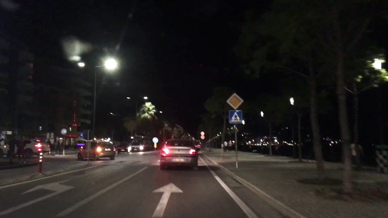 Lungomare by night (Vlore Albania)2017 - YouTube